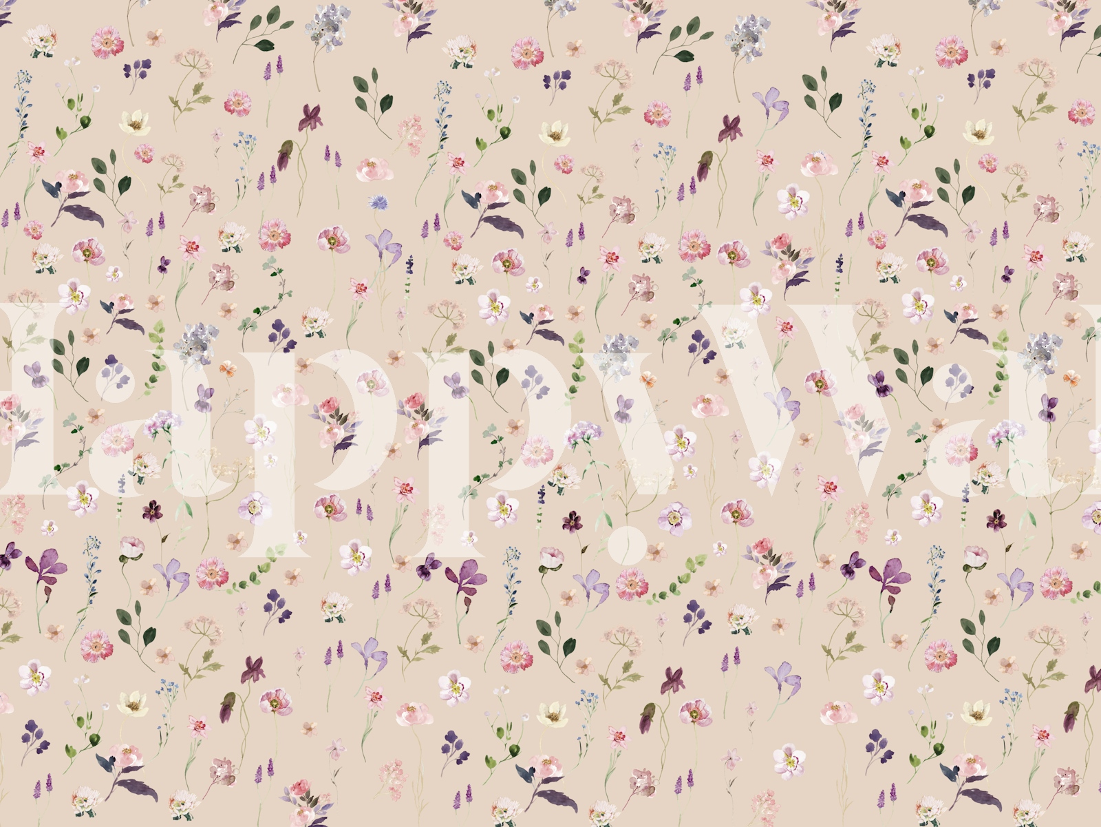 Wildflowers Blush & Beige - happywall.com