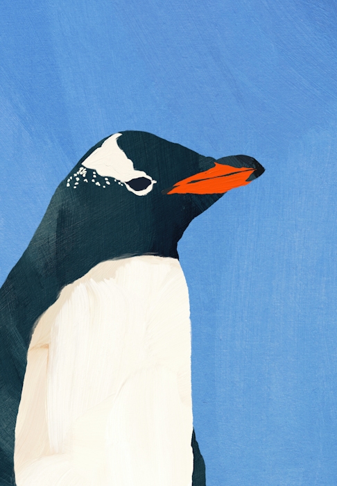 Penguin Blue Wallpaper for Kids Room