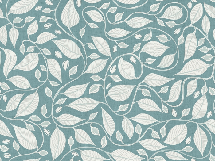 Wandering Vines in Mineral Blue - Happywall