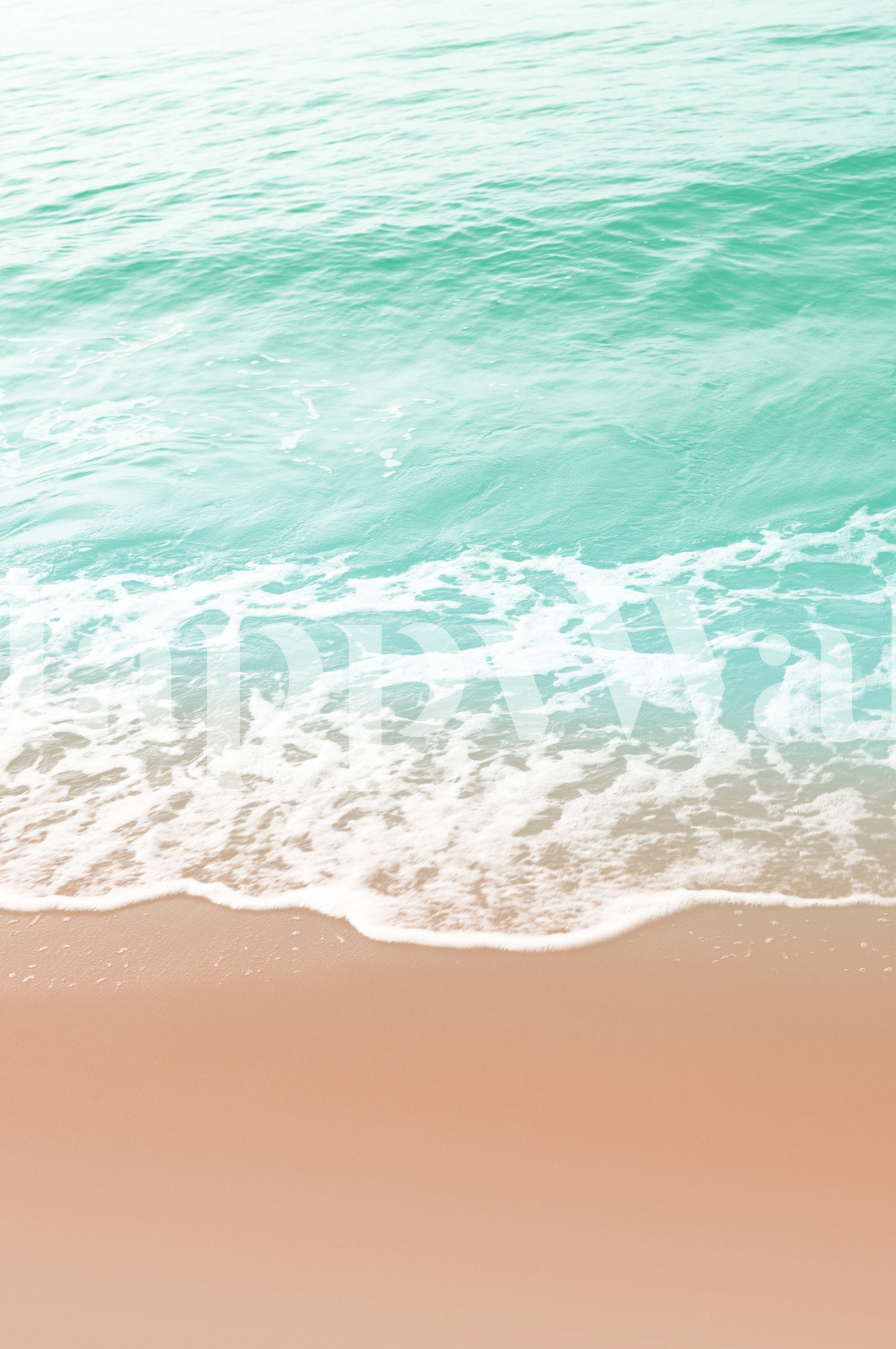 Soft Emerald Beige Ocean 1 Wallpaper | Happywall