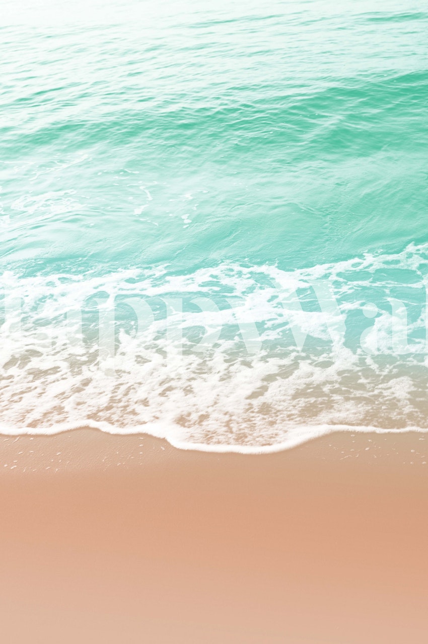 Soft Emerald Beige Ocean 1 Wallpaper | Happywall