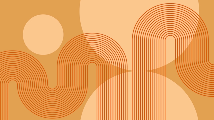 Tan Orange Curvy Line Wallpaper
