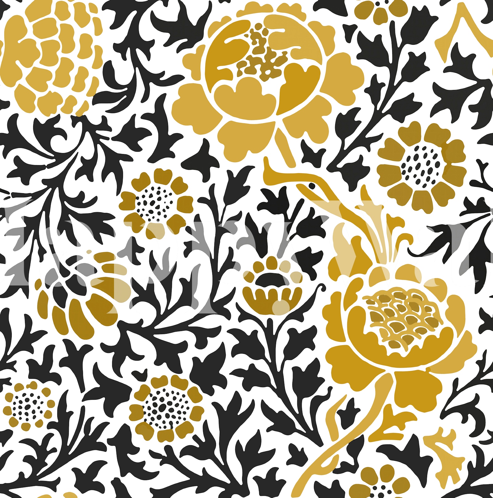 Wood Block Print Pattern Wallpaper | happywall.com