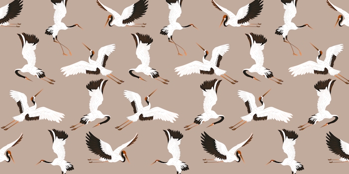 Neutral Bird Wallpaper Design | happywall.com
