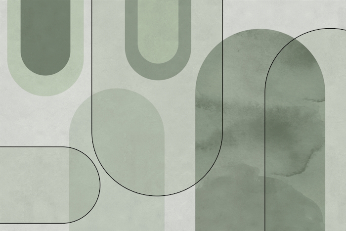 Abstract Green Arches Wallpaper - Happywall