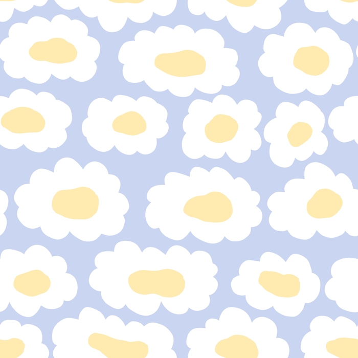 Blue Daisy Pattern Wallpaper