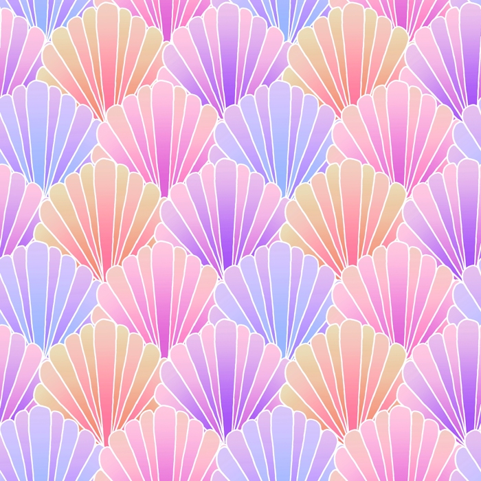 Mermaid Rainbow Scallop Wallpaper