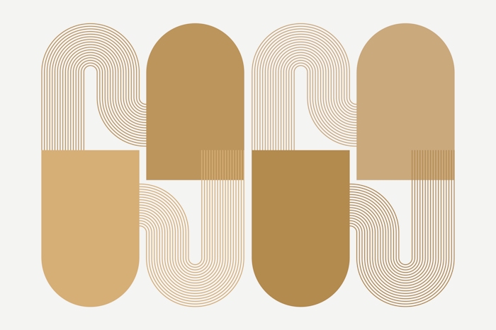 Abstract Mid Century Fall Arch Geo - Happywall