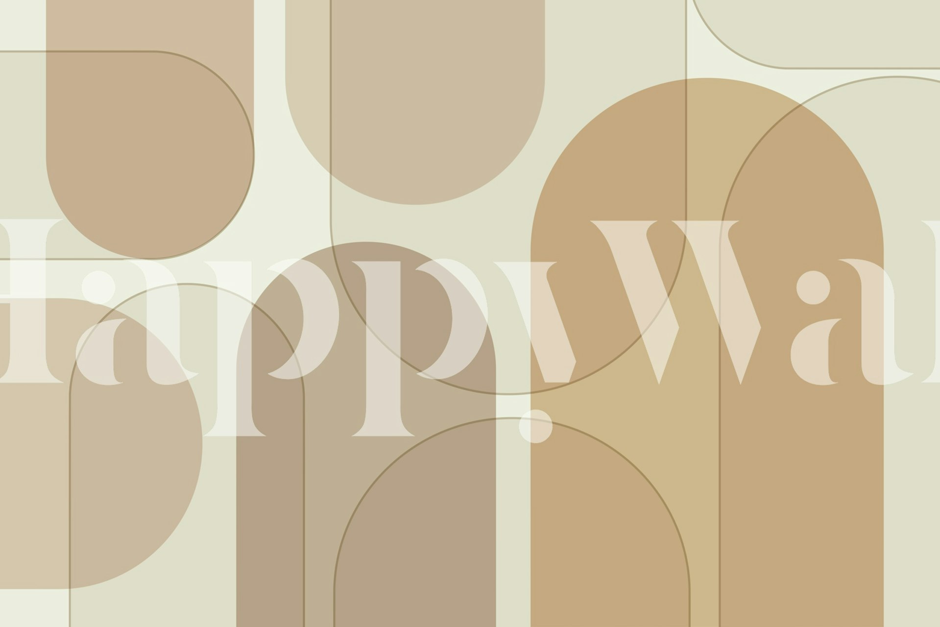 Neutral Mid Century Arch Geo Wallpaper