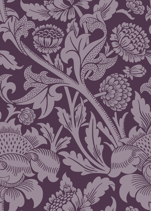 Purple Floral Victorian Wallpaper