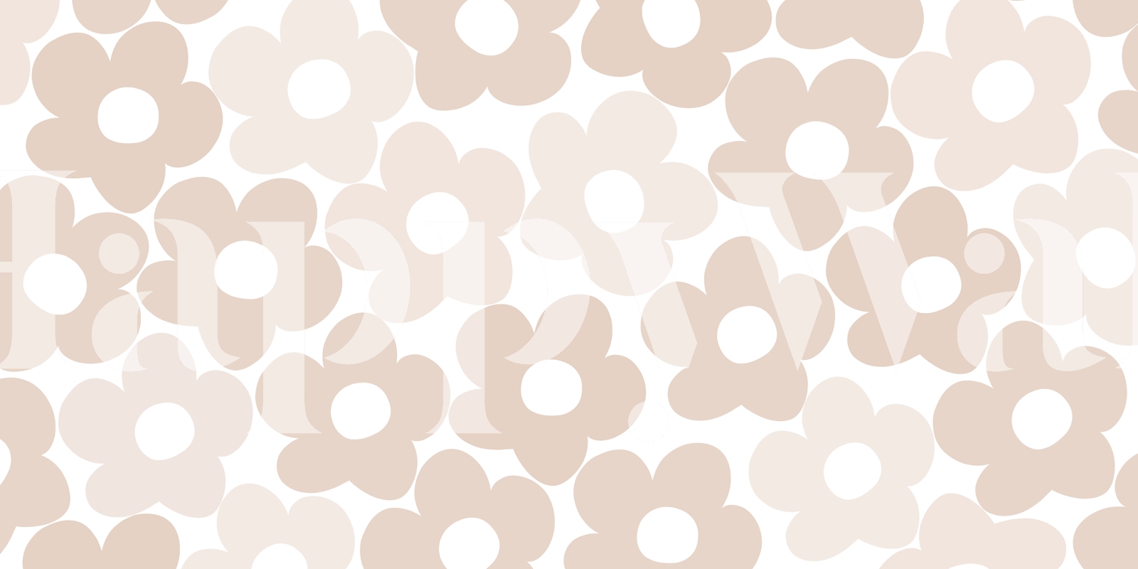 Neutral Retro Daisies Wallpaper | happywall.com