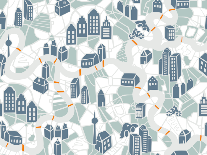 City Map Grey Wallpaper for Modern Interiors