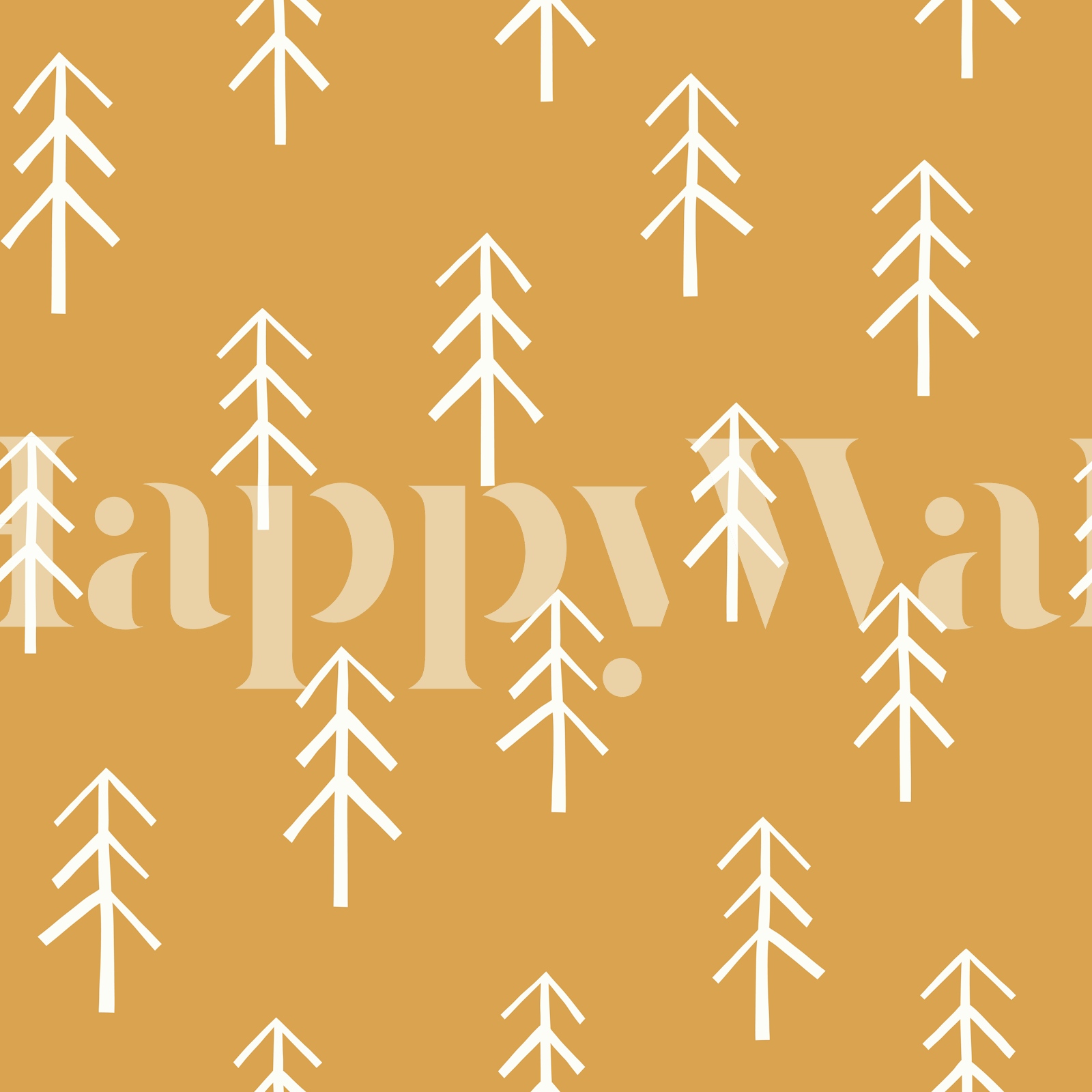Yellow Tree Pattern Wallpaper