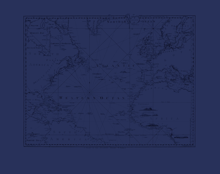 Vintage Map Navy Blue Wallpaper