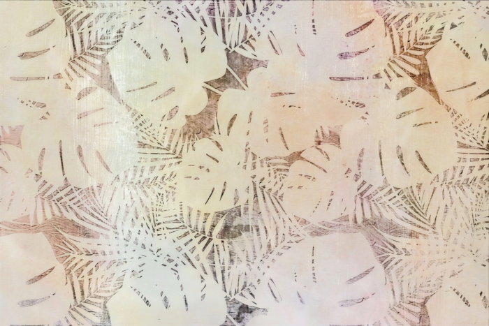 Washed Tropical Jungle Leaves - Happywall