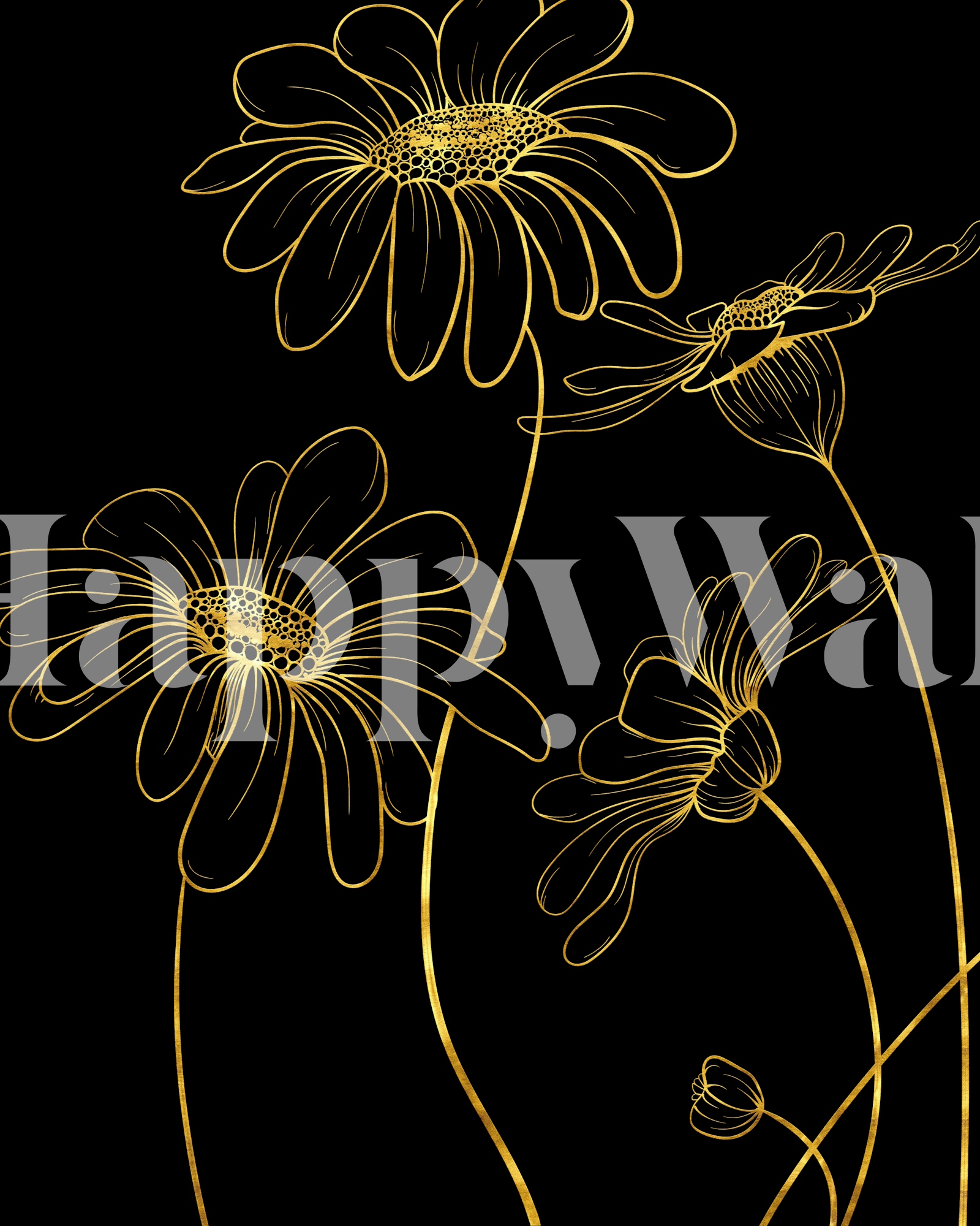 Gold Daisies Wallpaper - Happywall.com