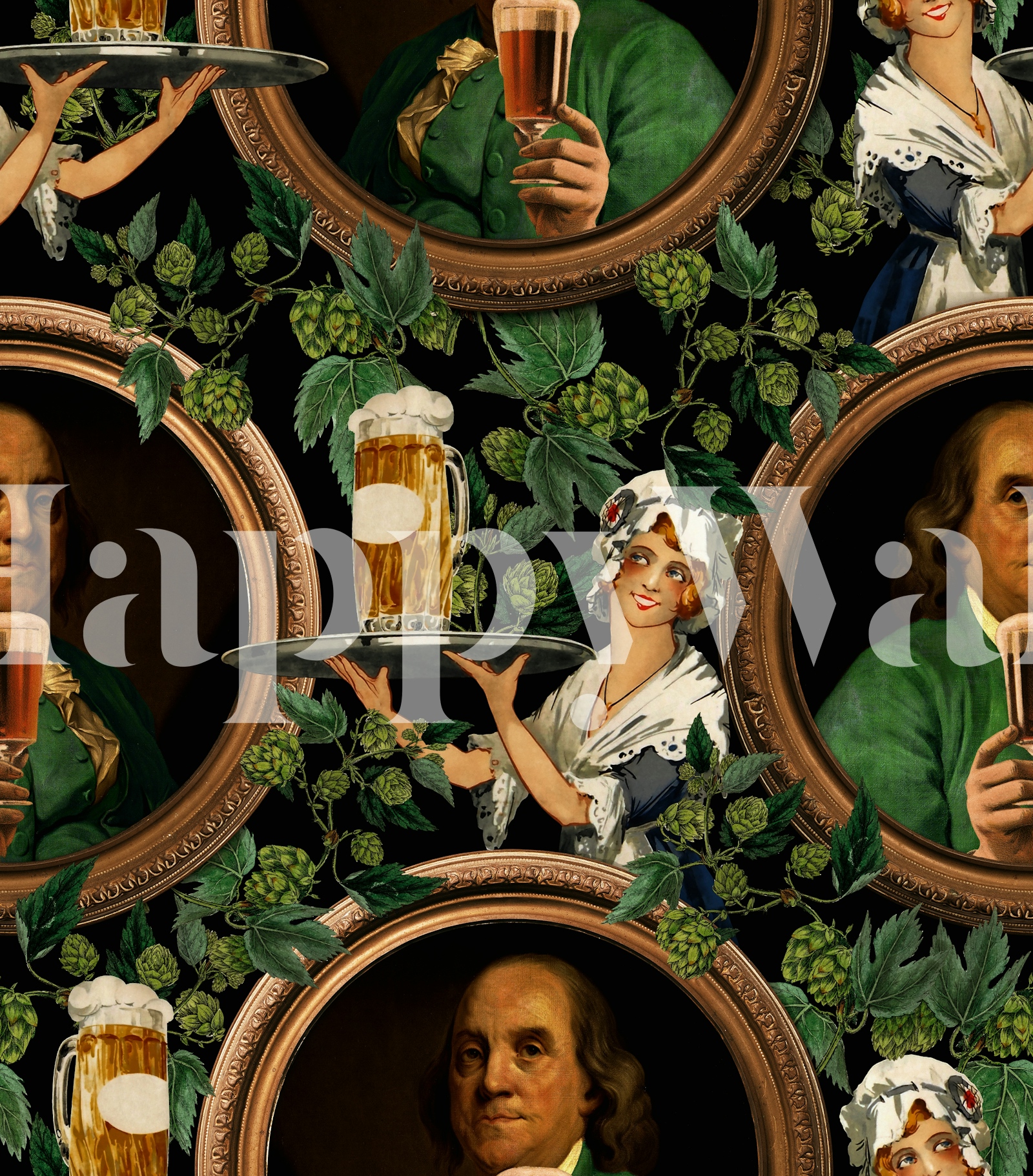 Benjamin Franklin Beer Themed Wallpaper