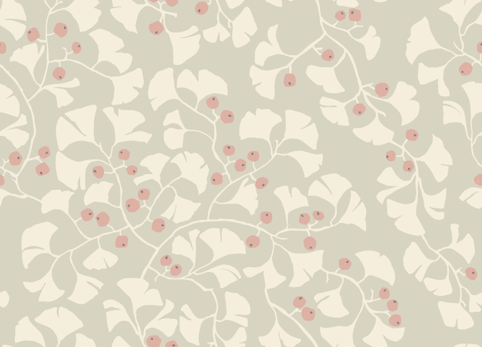 Asia Ginkgo Leaves cream - happywall.com