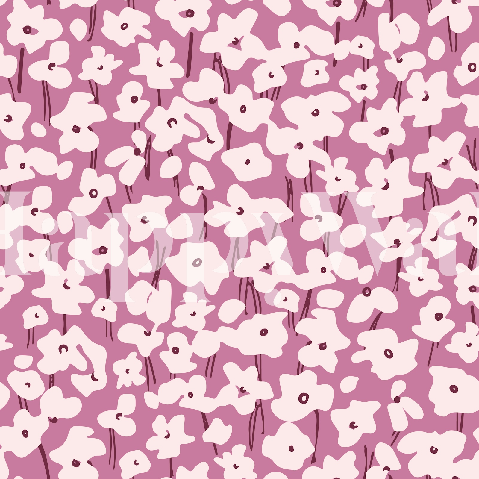 Fuchsia Pink Floral Wallpaper for Bedroom