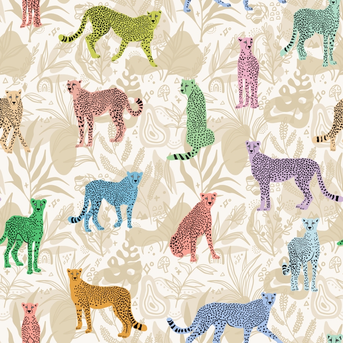 Colorful Cheetah Wallpaper - Happywall.com