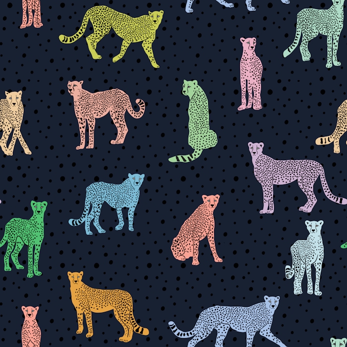 Colorful Cheetah Polka Dot Wallpaper