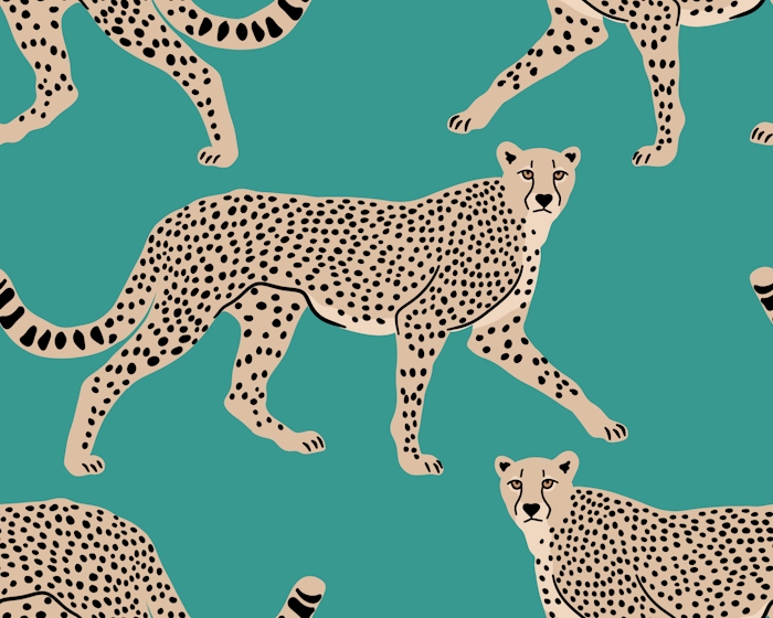 Cheetah Pattern Teal Wallpaper