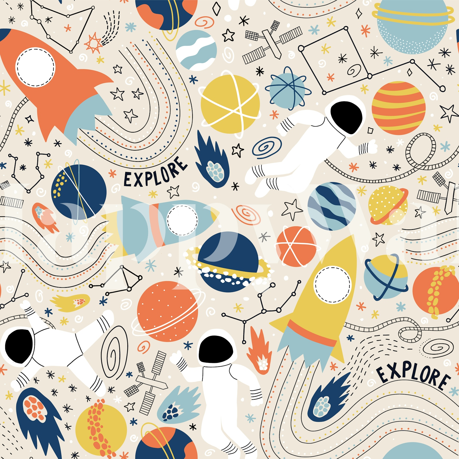 Kids Outer Space Wallpaper for Nursery