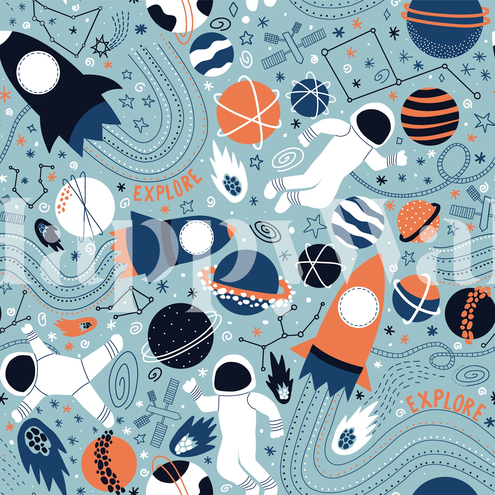 Explore Outer Space - Kids Wallpaper | Happywall.com