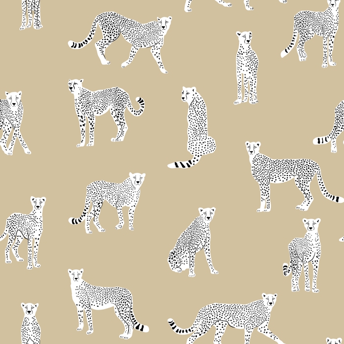 White Cheetah Pattern Wallpaper