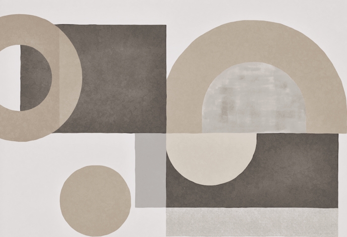 Contemporary Shapes Neutral Beige Wallpaper