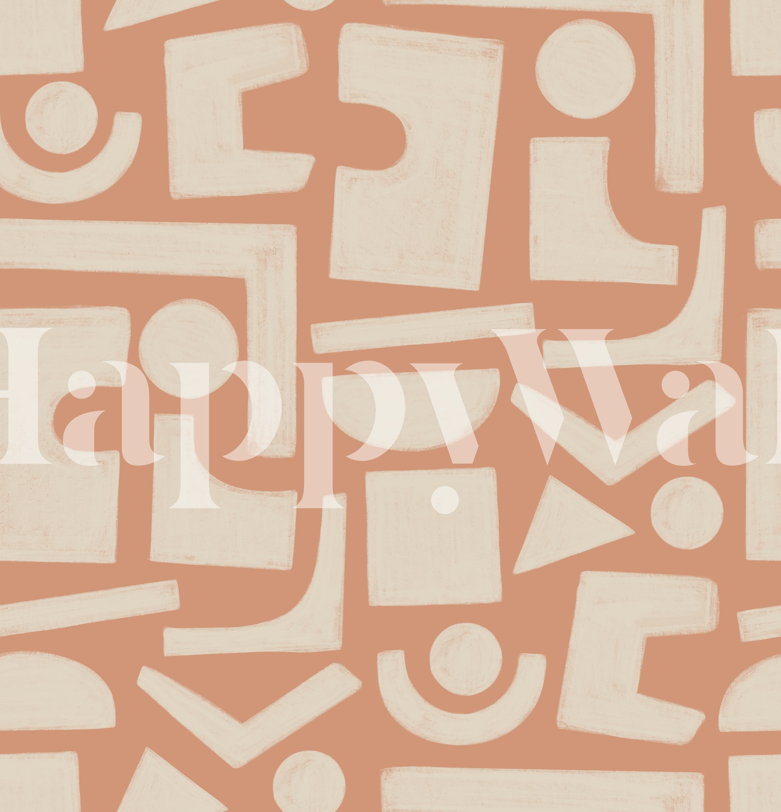 Abstract Geometric Peach Wallpaper