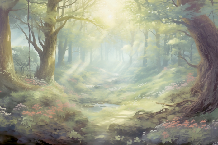 Pastel Forest Wallpaper for Bedroom Decor