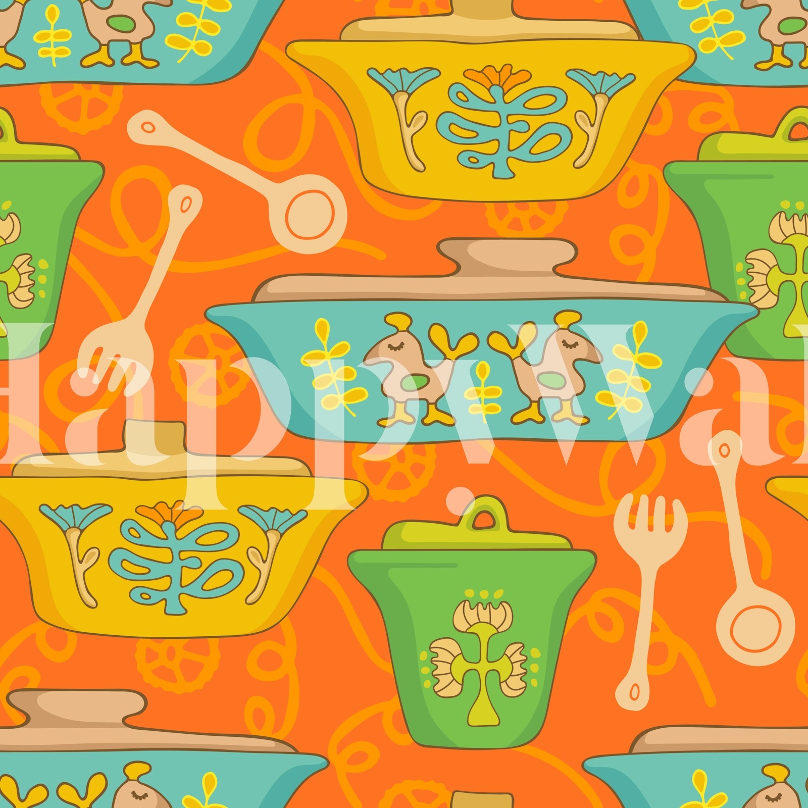 Pasta Potluck Vintage Wallpaper - Happywall.com