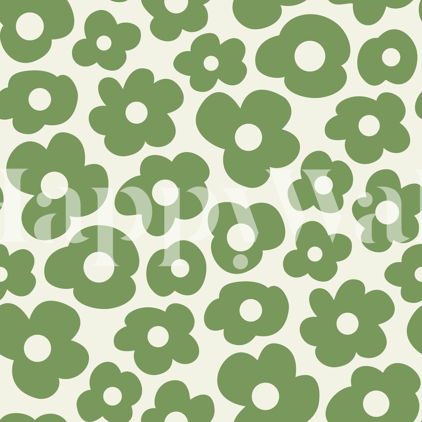 Hand drawn simple flowers green | happywall.com