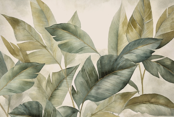 Green Tropical Foliage Wallpaper for Homes