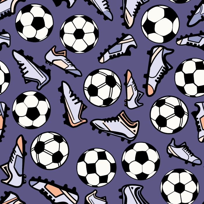 Soccer Ball and Cleat Pattern Wallpaper
