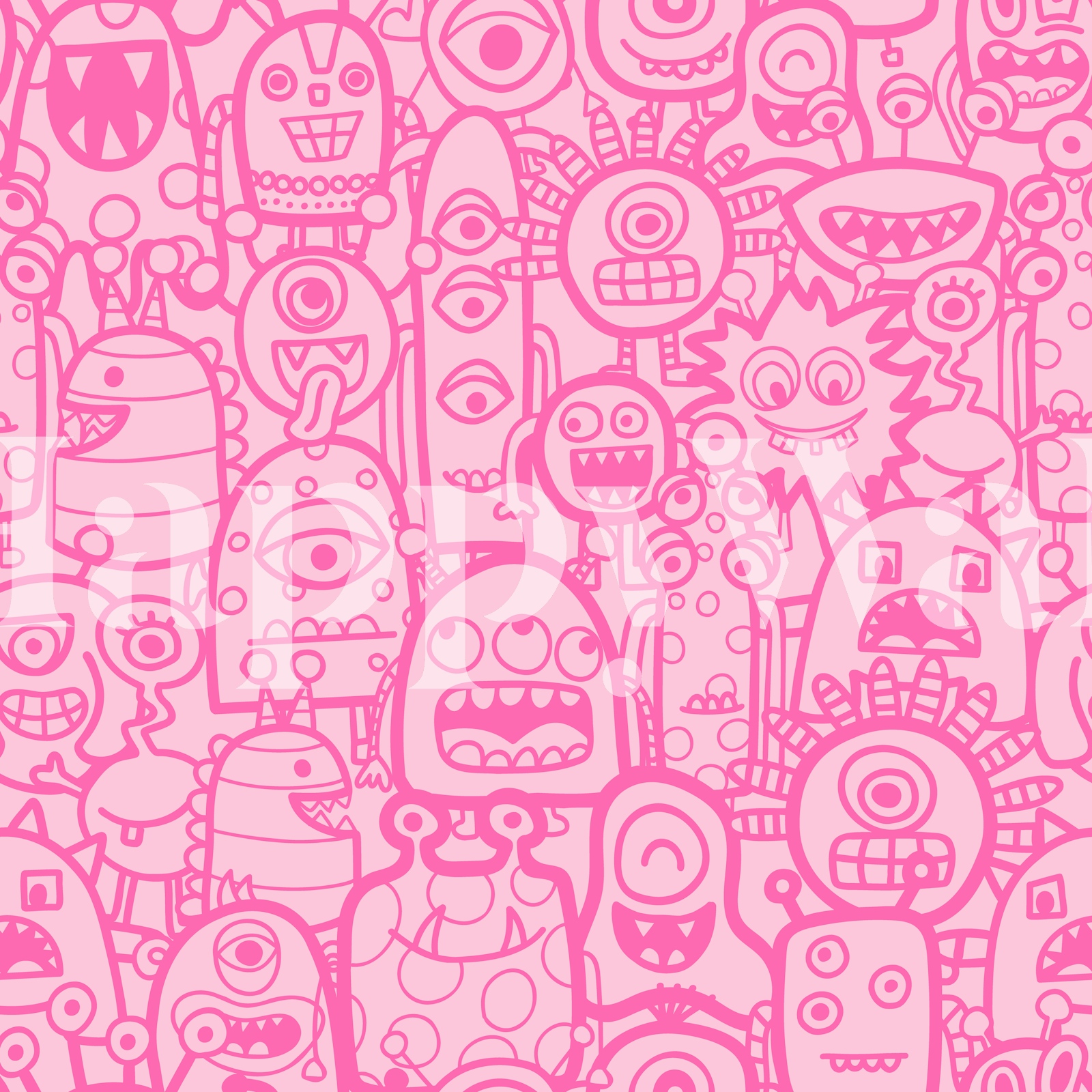 Pink Monster Wallpaper for Kids Rooms
