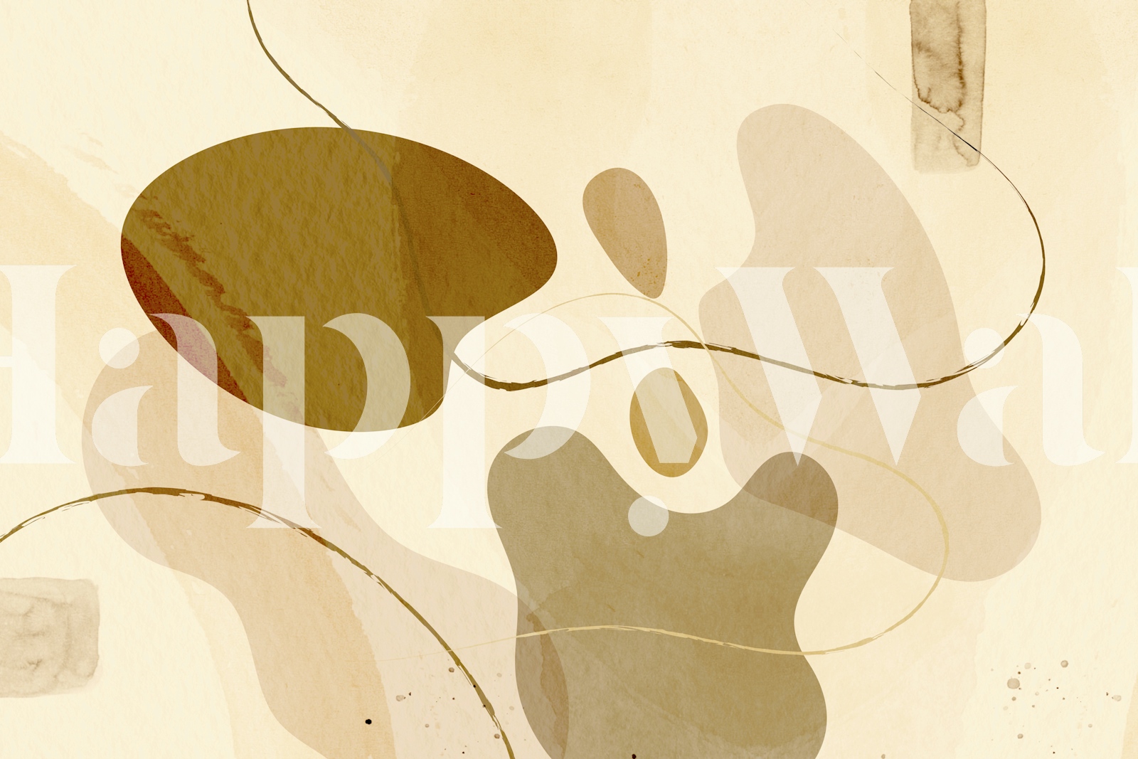 Abstract Beige Shapes Wallpaper | Happywall.com