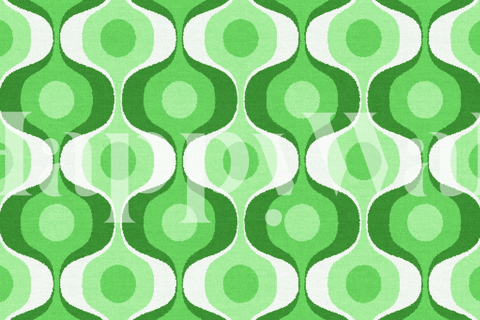 Fluffy 70s Green Retro Geo - Happywall