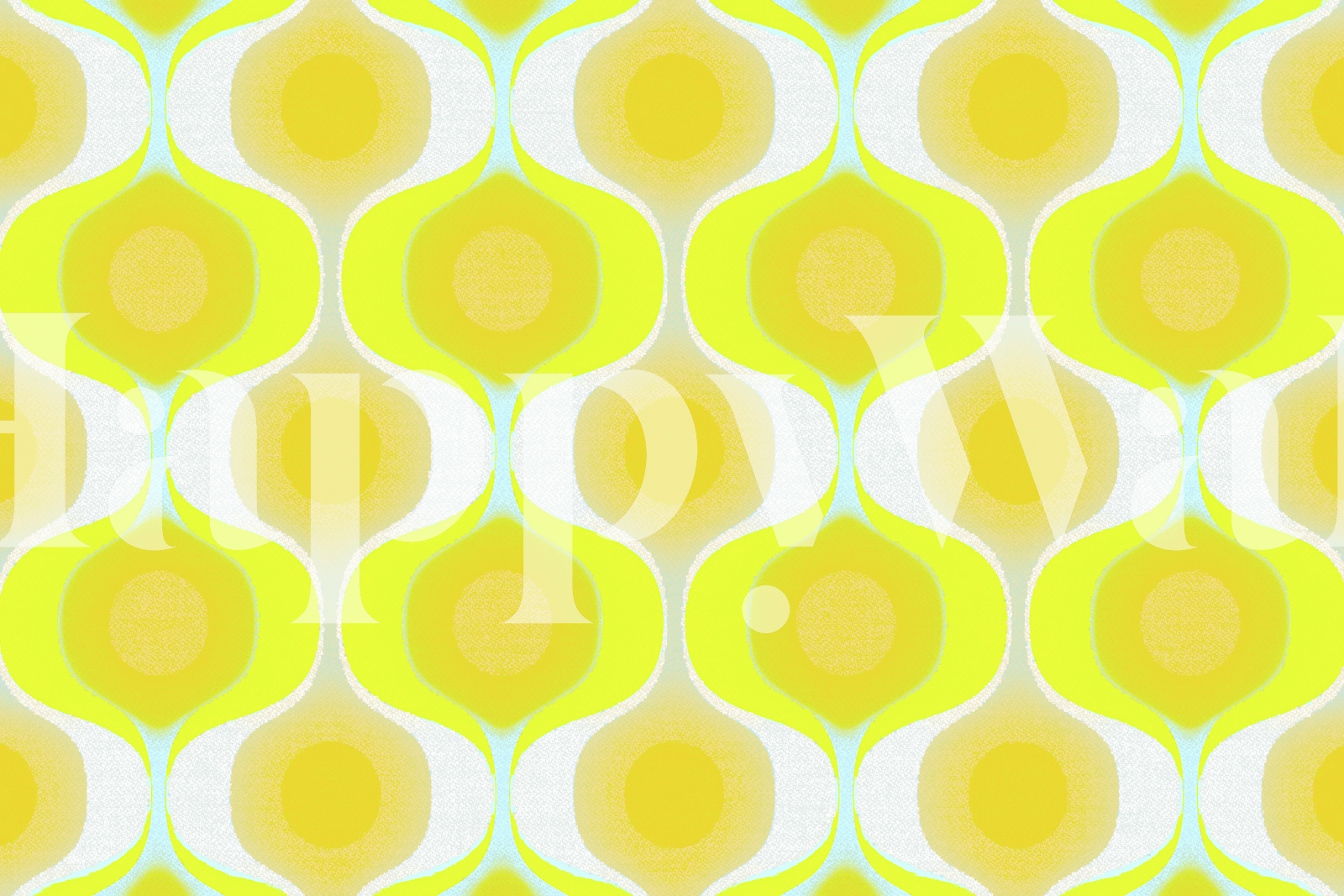 Fluffy 70s Lime Retro Geo Wallpaper