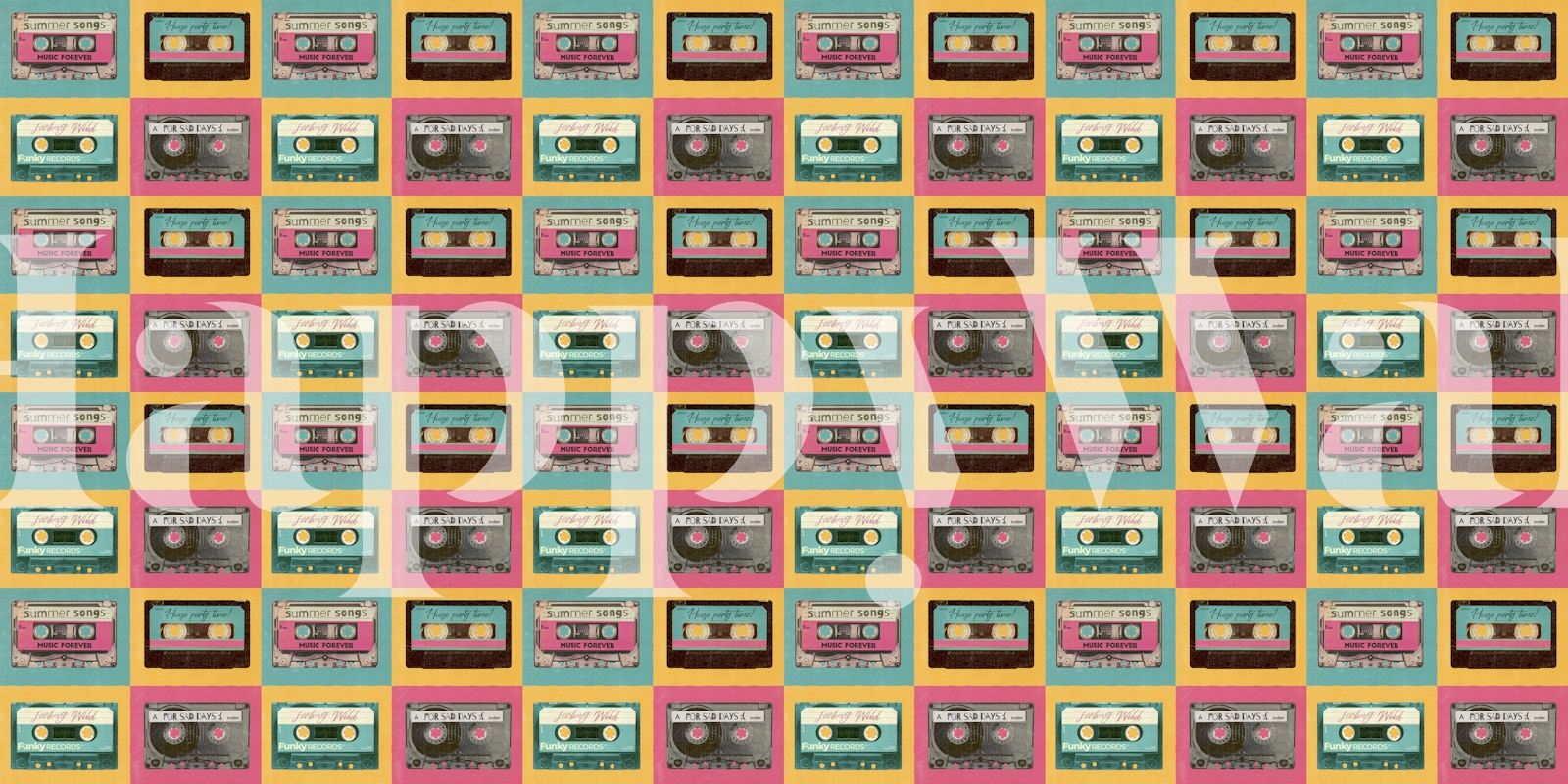 Retro Cassette Tape Mix Wallpaper | happywall.com