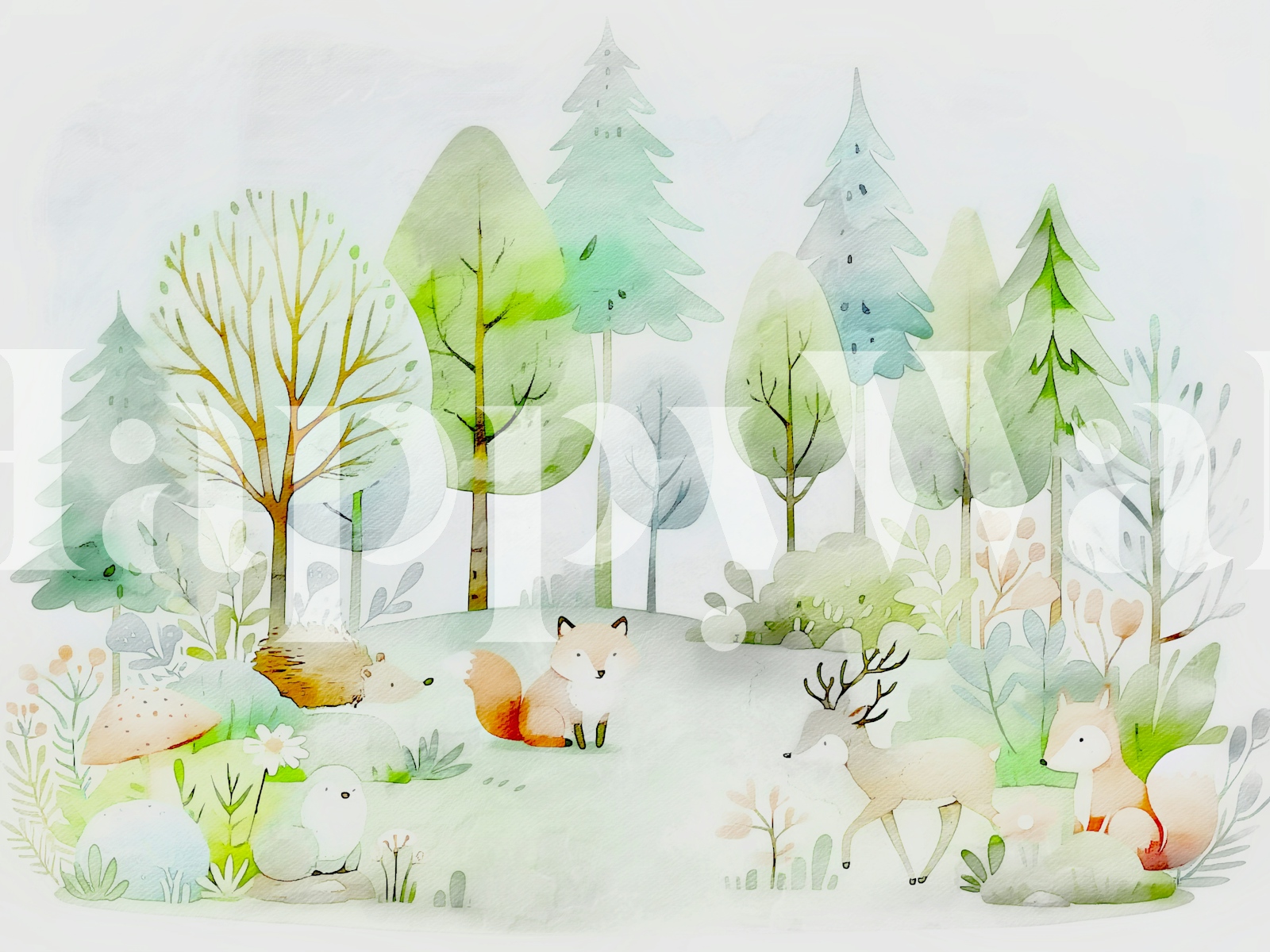 Pastel Forest Wonderland Wallpaper | happywall.com