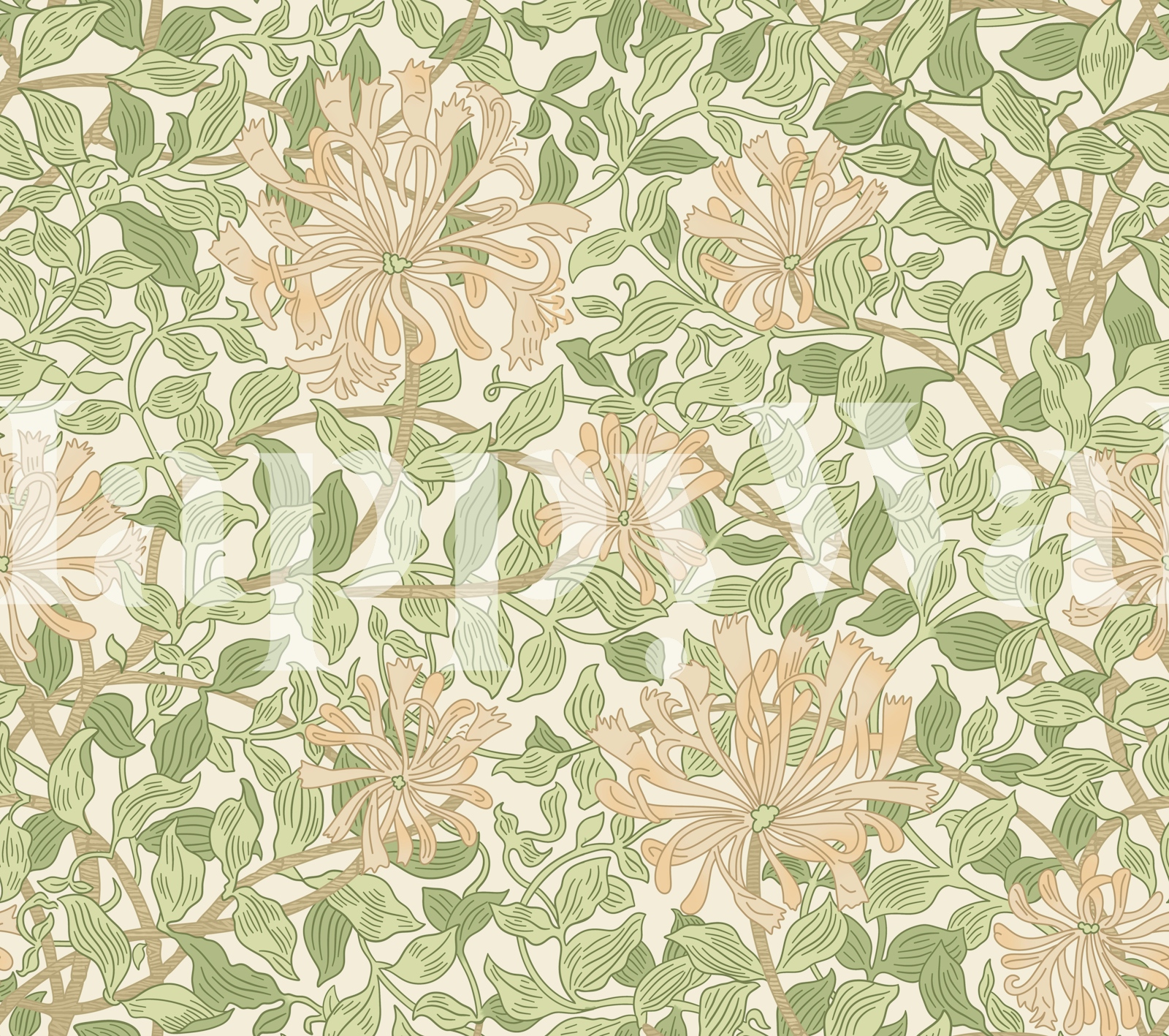 Victorian Floral Honeysuckle Wallpaper