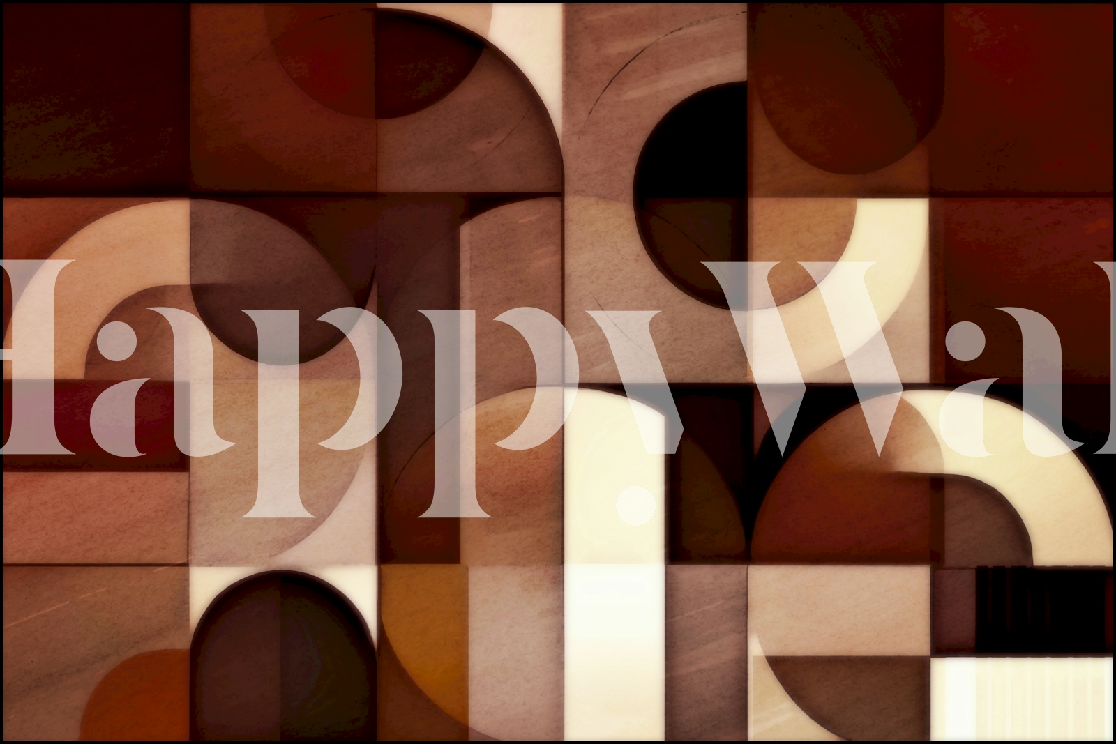 Warm Tone Cubist Art Wallpaper | happywall.com