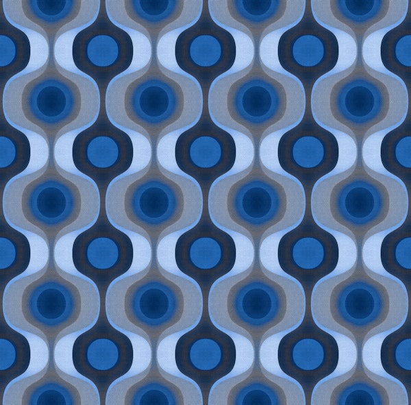 Moody Blue 70s Geo Fashion Wallpaper
