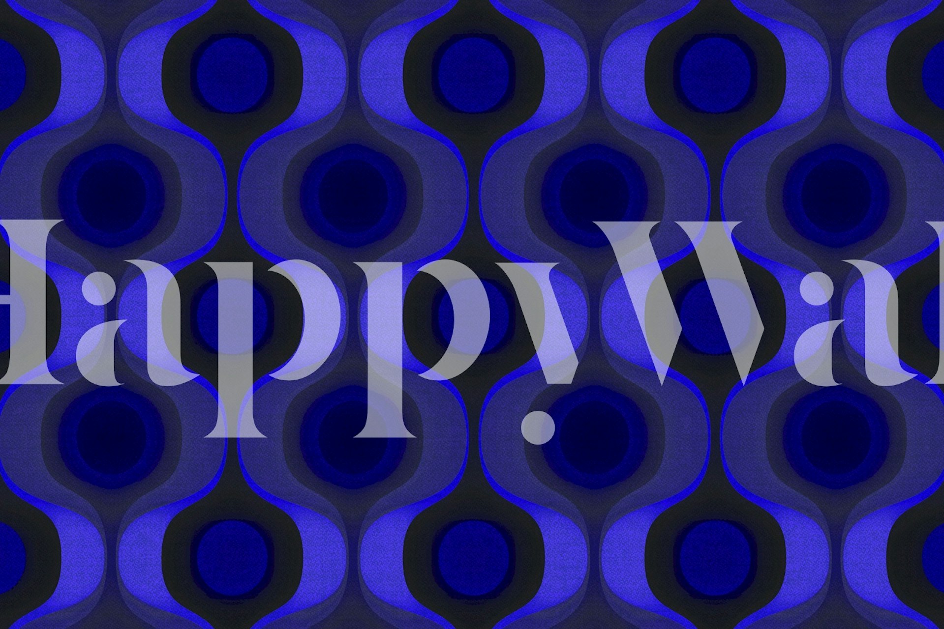 Midnight Blue Retro Groove Wallpaper | happywall.com
