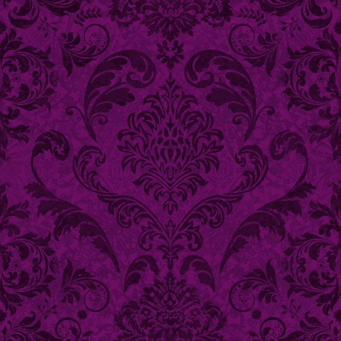 Baroque Purple Royale Vintage Damask Wallpaper
