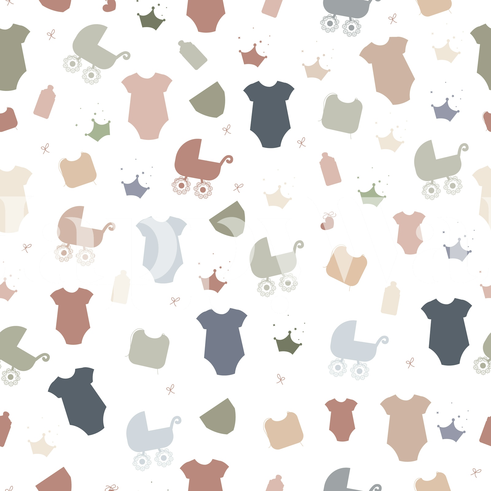 Baby Symbol Neutral Pattern Wallpaper