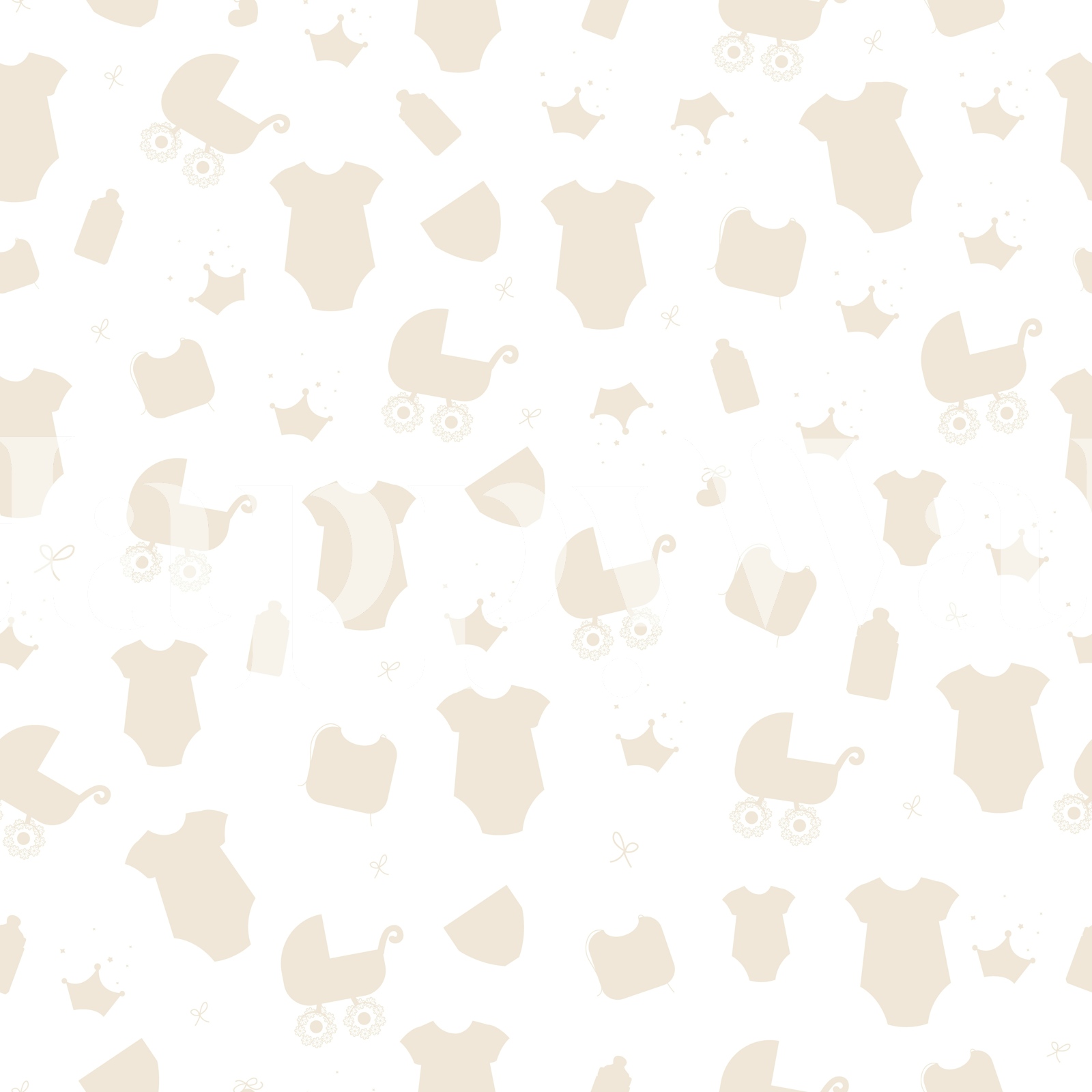 Neutral Baby Pattern Wallpaper