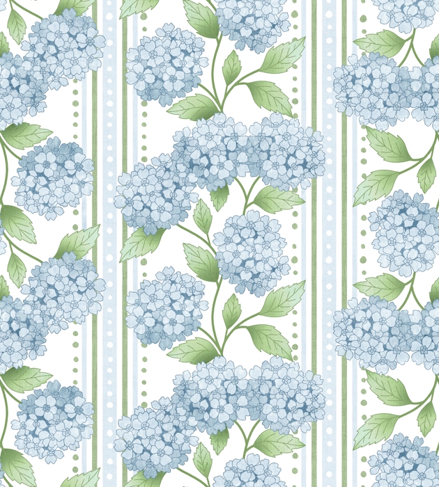Powder Blue Hydrangea Floral - Happywall.com